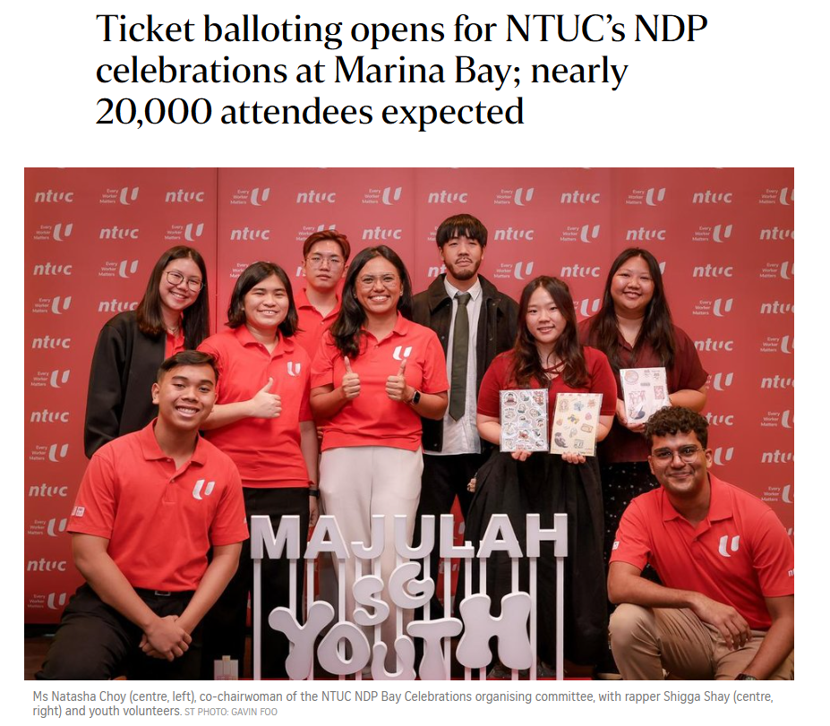Ticket balloting opens for NTUC’s NDP celebrations at Marina Bay ...