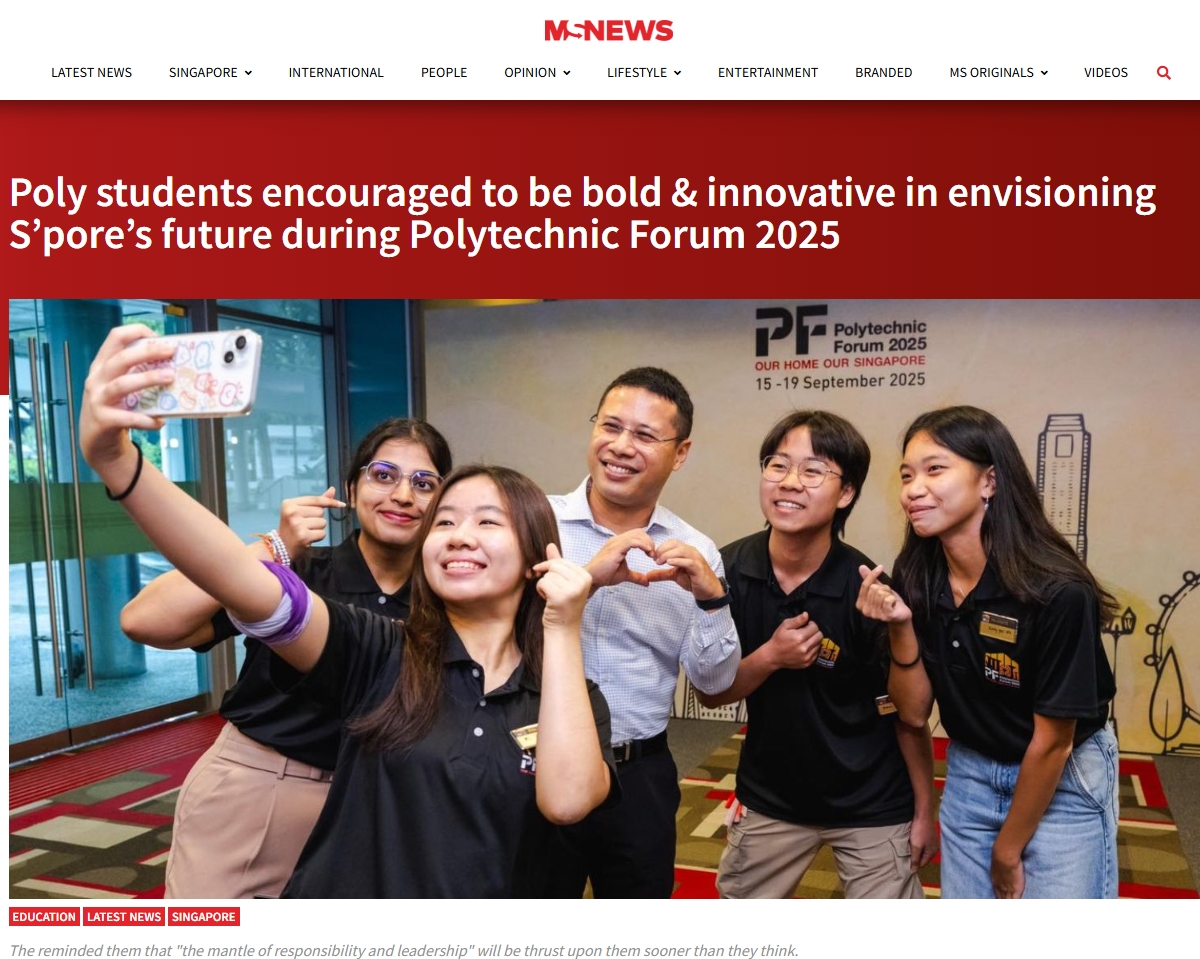 Poly students encouraged to be bold & innovative in envisioning S’pore’s future during ...